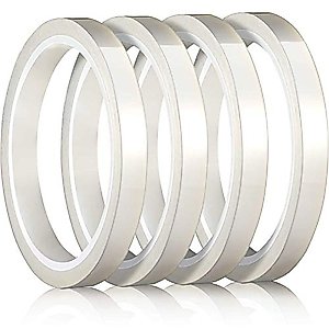 Zonon 4 Piece 108 ft Heat Resistant Tape for Sublimation, Clear Heat Press Dispenser, Shrink Transfer, High Resistant Temperature Tape for Electronics, Printing, Circuit Board, Vinyl(10 mm)
