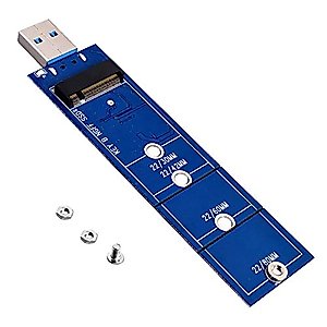 JESOT M.2 to USB Adapter, B Key M.2 SSD to USB 3.0 Reader Card, NGFF SATA Converter Support SATA Based SDD 2230 2242 2260 2280 No Cable Needed