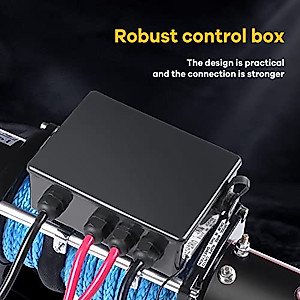 12V 13000LBS Electric Winch Synthetic Rope Truck For Jeep 13000LB Trailer 4WD