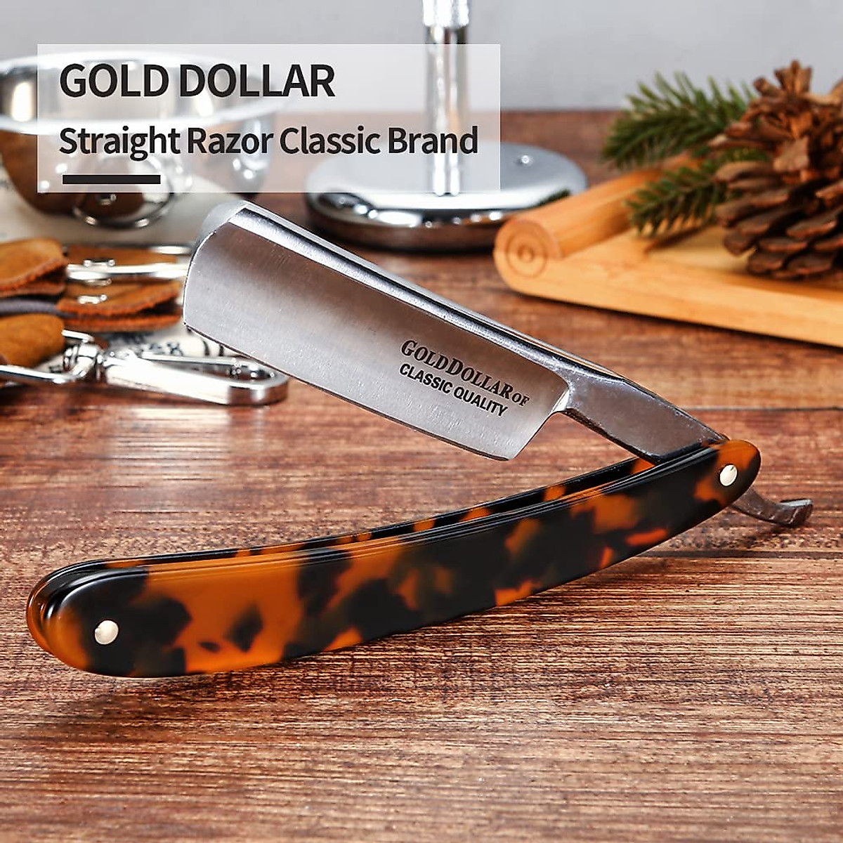 Straight Razor Kit GOLD DOLLAR Retro Shaving For Men & Barber Shaving Ready Without Stabilizer