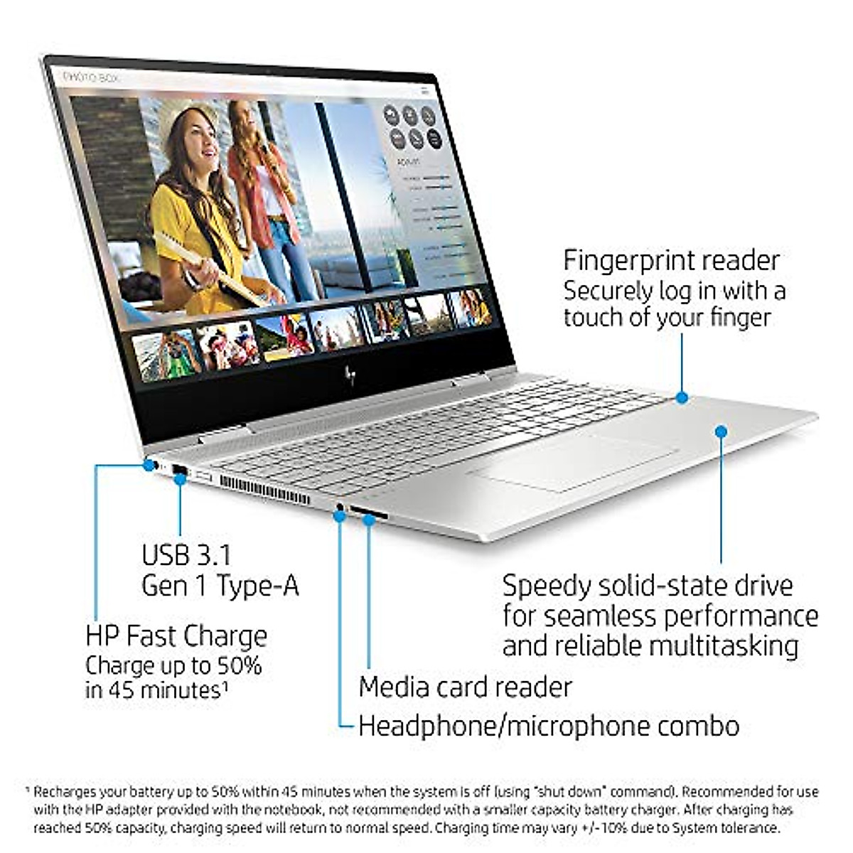 HP ENVY x360 Convertible 15-inch FHD Touchscreen 2-in-1 Laptop, 10th Gen Intel Core i7-10510U, 8GB RAM, 512GB SSD, Windows 10 Home, Fingerprint Reader, Webcam Kill Switch (15-dr1010nr, Natural Silver)