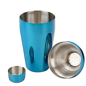 Blueden Cocktail Shaker, 24oz Martini Drink Shaker With Built-In Strainer, 304 Stainless Steel Bartender Bar Tools for Bartending, Margarita Mixer, Blue