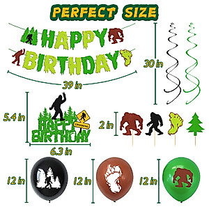 Birthday Decorations Happy Birthday Banner Cake Topper Cupcake Picks Crossing Balloons Wristbands Hanging Swirls Bday Party Supplies 69 PCS