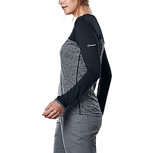 Berghaus Ladies Voyager Long Sleeve Crew Top Carbon Marl/Jet Black 12