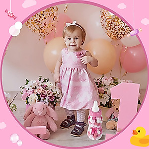 2 Pcs Baby Bottle Candy 11 x 4 Inch Baby Bottle Bank Jumbo Baby Shower Bottles Plastic Baby Bottle Piggy Bank for Baby Shower Party Games Favor Gift Decor (Pink)