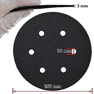 6 inch 6 Holes Premium Hook and Loop Pad Saver for Porter Cable 7336 & 97366 Random Orbital Sanders notably extends The Backing pad´s Lifetime,Multi Hole Pad Protector