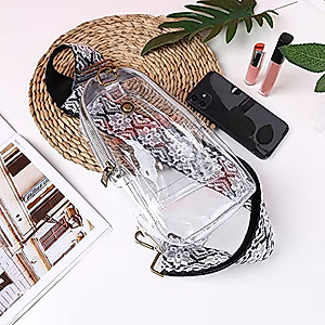 Clear Sling Bag Stadium Approved Crossbody Chest Bags for Women Fanny Pack Small Clear Daypack Shoulder Backpacks