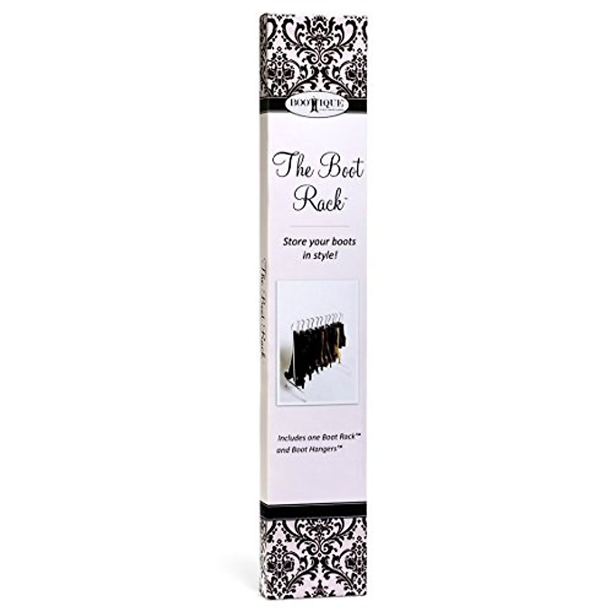 Boottique Boot Organizer: The Boot Rack - Fits in Most Closets- Hangs, Holds, Shapes, & Protects every size and style of Boots (The Boot Rack with 6 Original Silver Hangers)