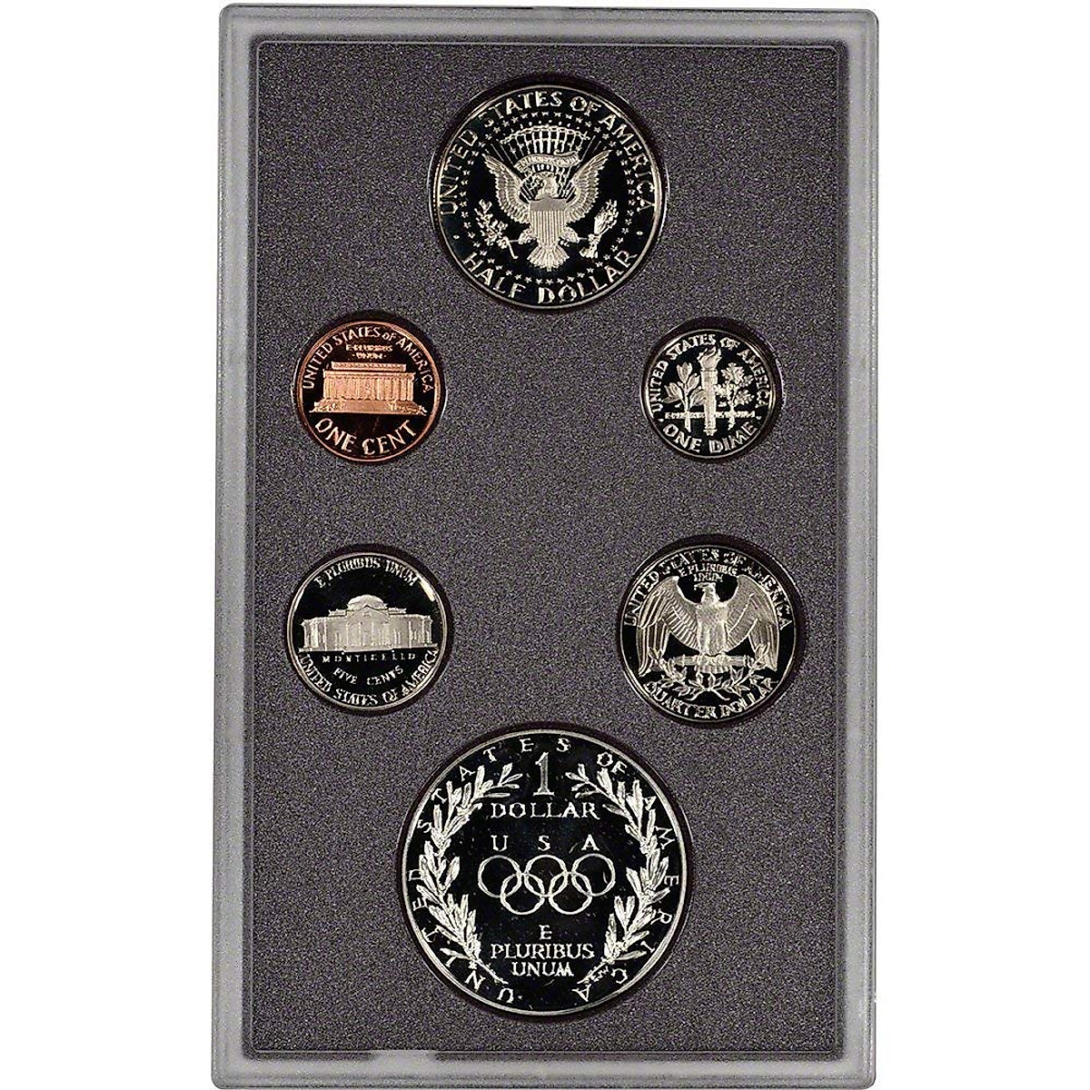 1988 US Mint Prestige Proof Set Original Government Packaging with Silver Olympic Dollar Proof