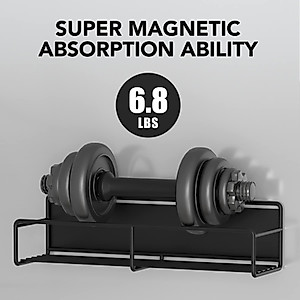 Magnetic Spice Rack Organizer 6 Pack, Magnetic Spice Rack for Refrigerator, Magnetic Shelf for Holding Spices, Jars, Seaoning and Bottle, Metal&Black