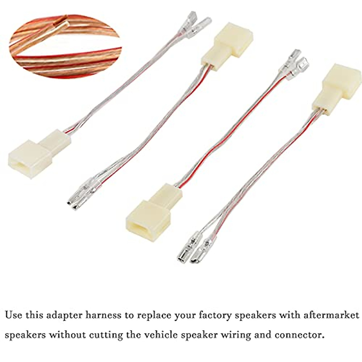 RED WOLF Car Door Speaker Wiring Harness Adapter Connector Plug Replacement for 2000-2019 Toyota Camry 4Runner Tacoma RAV4 Scion, Subaru 2012-2019, Mitsubishi 2002-2020 4PC