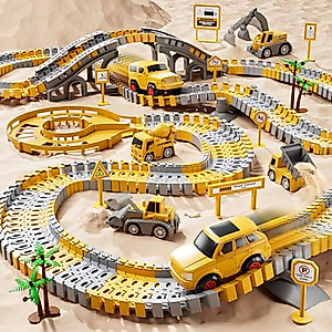 iHaHa Toddler Boy Toys 236 PCS Race Tracks Toys Gifts for 3 4 5 Year Old Boys Kids, 3 4 5 6 Year Old Boys Toys, Construction Toys for Boys Age 3-5 4-6 5-7