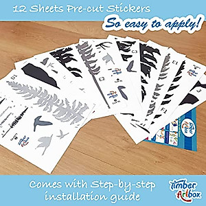 TIMBER ARTBOX Woodland Nursery Decor – Dreamy Forest Theme Pine Tree Wall Decals with Animals, Deers & Owl – Cute Baby Boy Girl Kids Wall Stickers for Playroom, Bedroom, Classroom & Daycare