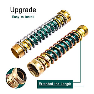Garden Hose Extension Adapter Spring Hose Kink Protector and 90 Degree Brass Hose Elbow Connector