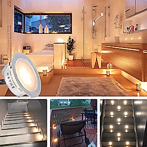 SMY Lighting Recessed LED Deck Lights Kits 6 Pack, (Upgrade Version) Outdoor LED Deck Lighting Waterproof IP67,Low Voltage LED Lights for Garden,Yard Steps,Stair,Patio,Pool Deck,Kitchen Decoration