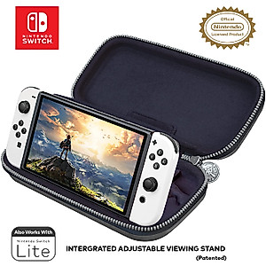 Game Traveler Zelda Nintendo Switch OLED Case - Fits Switch OLED, Original Switch & Switch Lite, Adjustable Viewing Stand & Bonus Game Cases, Deluxe Carry Handle, Licensed Nintendo Switch game case