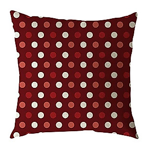 Scceatti Christmas Pillow Covers 18x18 in Liene Square Winter Cushion Cover with Zipper Polka Dot Funky Toss Theme New Pillowcases Protector for Couch Sofa Bed Living Room Decorations Gifts Decor