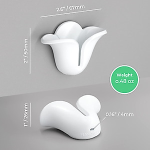 HandyCute Towel Grabber Hook, Flower-Shaped Towel Holder, Self Adhesive Towel Hanger for Kitchen and Bathroom (3 Pieces) (Black)