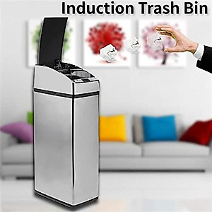 CANMNT Trash Can 6L Smart Trash Bin Induction Automatic Sensor Dustbin Induction Rubbish Can Household Waste Bins Cleaning Accessories Trash Can Wastebasket