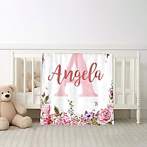 Corissy Ships Next Day, Personalized Baby Blankets, Custom Baby Blanket with Name for Girls,Gift for Chrismas Birthday Memorial Day, Customized Flannel Blanket for Kids Adults 30"X40"