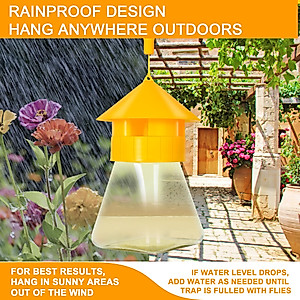 Simashts Reusable Fly Traps Outdoor Hanging with Natural Fly Bait Trap Refill, Reusable Fly Trap Fly Killer Outdoor Fly Catchers