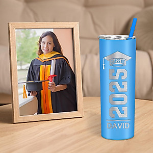 Personalized Graduation Gifts for Her Him, Custom Graduation Tumblers with Name,Class of 2025 Bulk Graduation Gifts,High School College Graduation Gift for Women Men Girls,Customized Graduation Cup