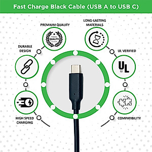 BrightOn Optimized Cable Package Compatible with Xbox Series X/S | 8K HDMI 2.1 HDR Black Cable 8K@60Hz/4K@120Hz | CAT 7 Super High Speed Ethernet Cable | Fast Charge (USB A to USB C) (2 Meter Cables)