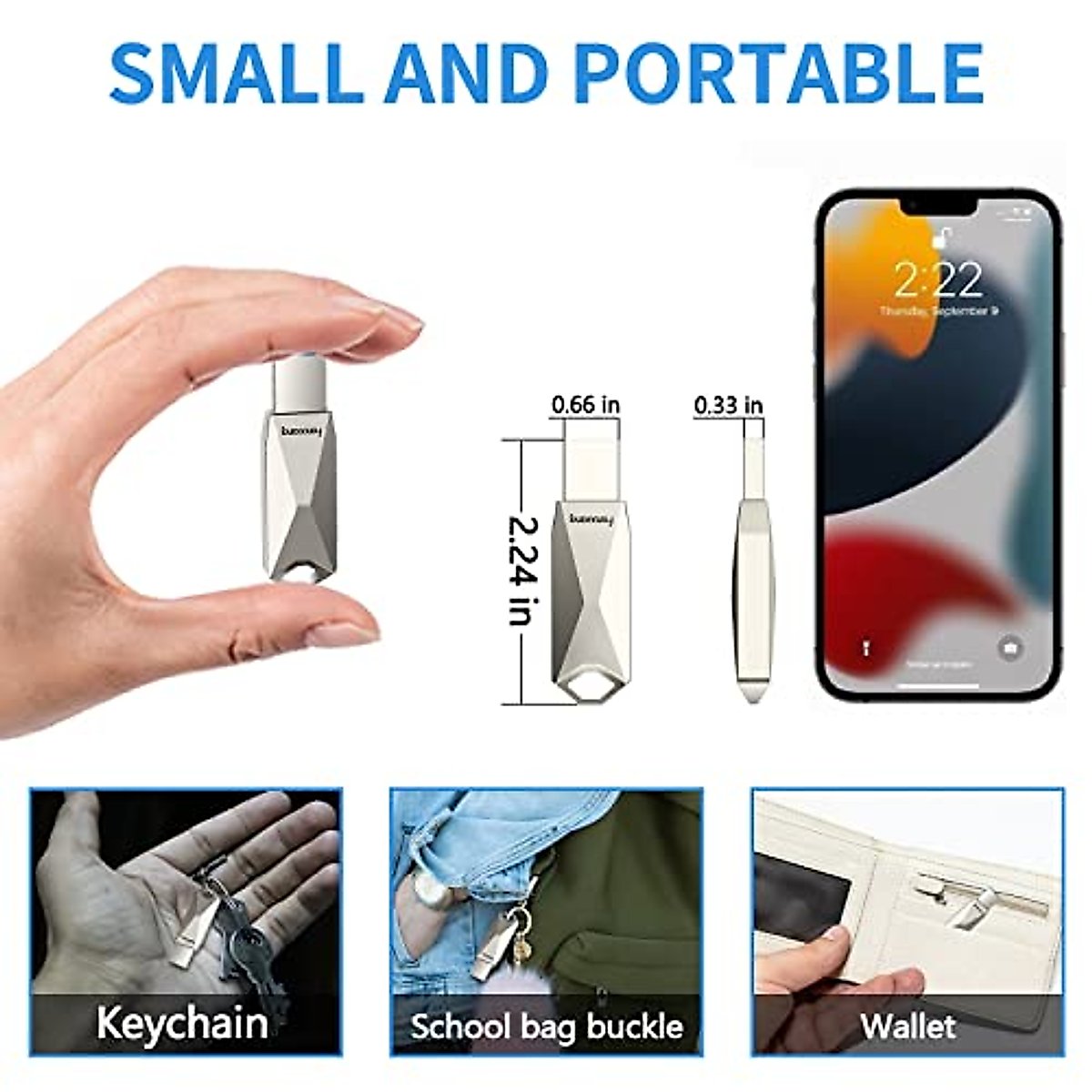 Fanxiang USB 32GB Flash Drive 3.1, Read Speed up to 250MB/S, USB Thumb Drive Portable Small High-Speed Storage Memory Stick, Suitable for PC/Tablet/Mac/Laptop(Silver)