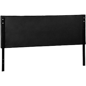 Amazon Basics Faux Linen Upholstered Tufted Headboard with Adjustable Height, King, Gray