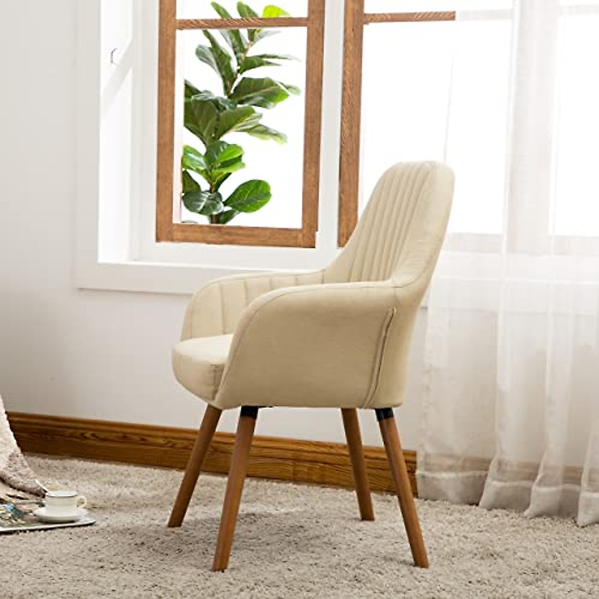 Roundhill Furniture Tuchico Contemporary Fabric Accent Chair, Arm Rest, Tan
