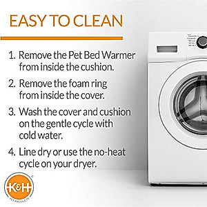 K&H Pet Products Thermo-Kitty Bed Deluxe Indoor Heated Cat Bed Mocha/Leopard Small 16 Inches