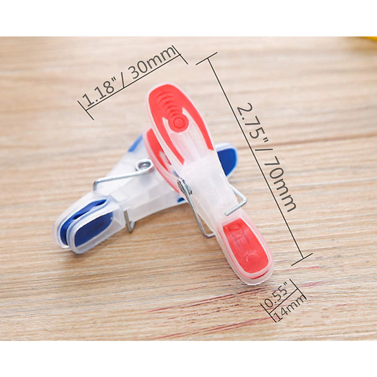 24 Pack Cute Clear Clothes Pins for Pictures Bathroom Clothesline Pegs Shirt Clips for Chip Bags Kitchen