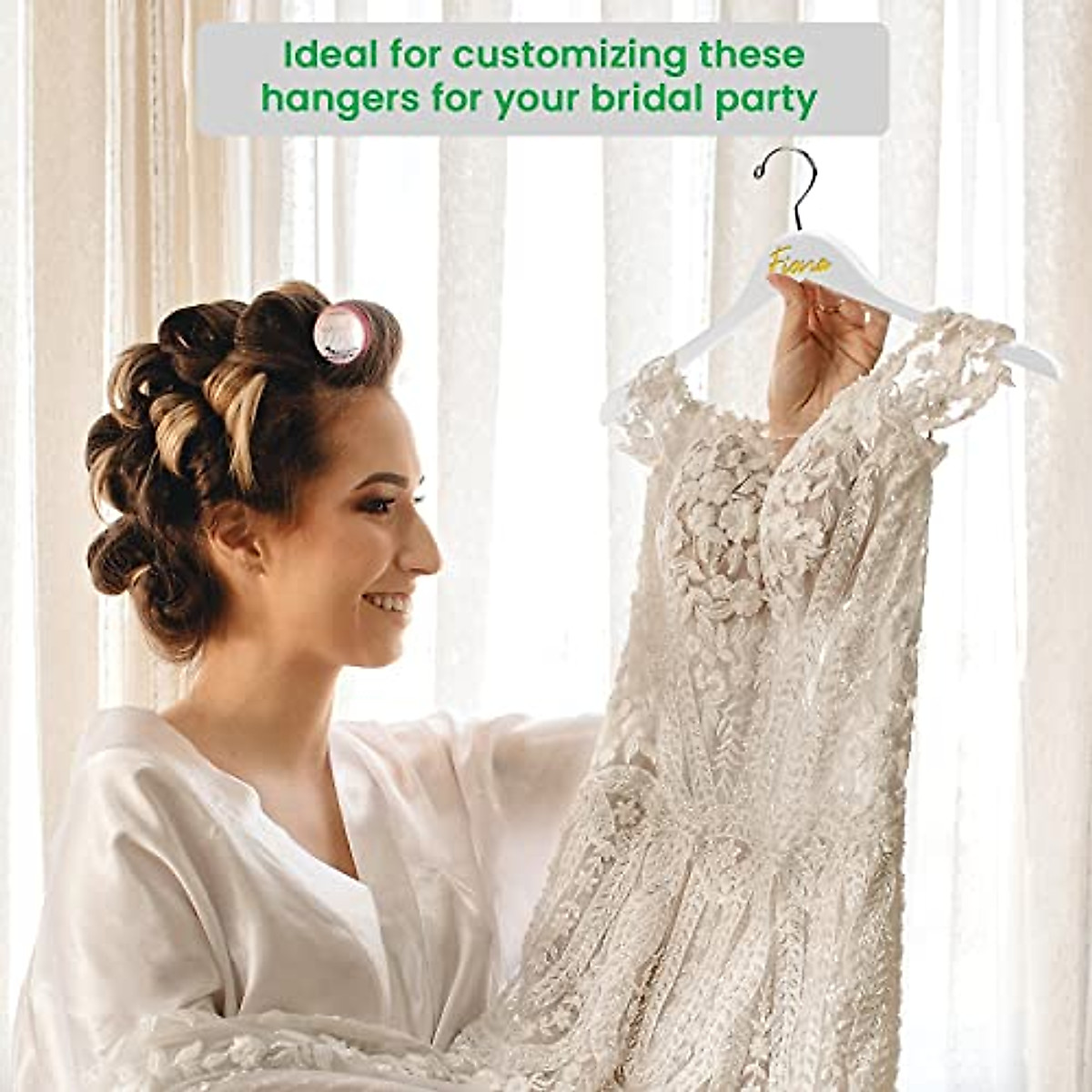 Nature Smile Solid Gugertree Wood Shirt and Dress Hangers with Notches with Antirust Chrome Hook Pack of 10 (White)