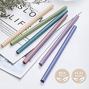 100 Pcs Jumbo Smoothie Straws, Disposable Wide Plastic Drinking Straws, Colorful Plastic Straws for Milkshakes, Smoothies, Boba, Bubble Tea, Ice Coffee - 8.5"L, 0.4" D