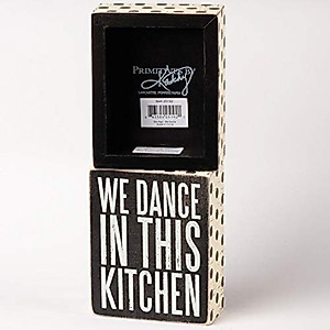 Primitives by Kathy 25192 Polka Dot Trimmed Box Sign, 4" x 5", In This Kitchen