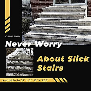 GripStrips Anti-Slip Treads - 8 Pack, Black (32" x 2") - Outdoor Non-Slip Tread Strips - Waterproof Safety Traction Strips for Stairs, Ramps, Boats, Ladders, Wood, Concrete, Metal, Composite