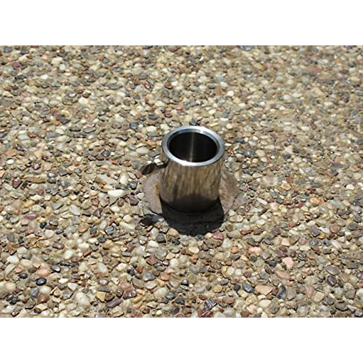 Cool Pool Stainless Steel Deck Mounted Umbrella Sleeve with Umbrella Adapter and Flush Mount Cap Cover