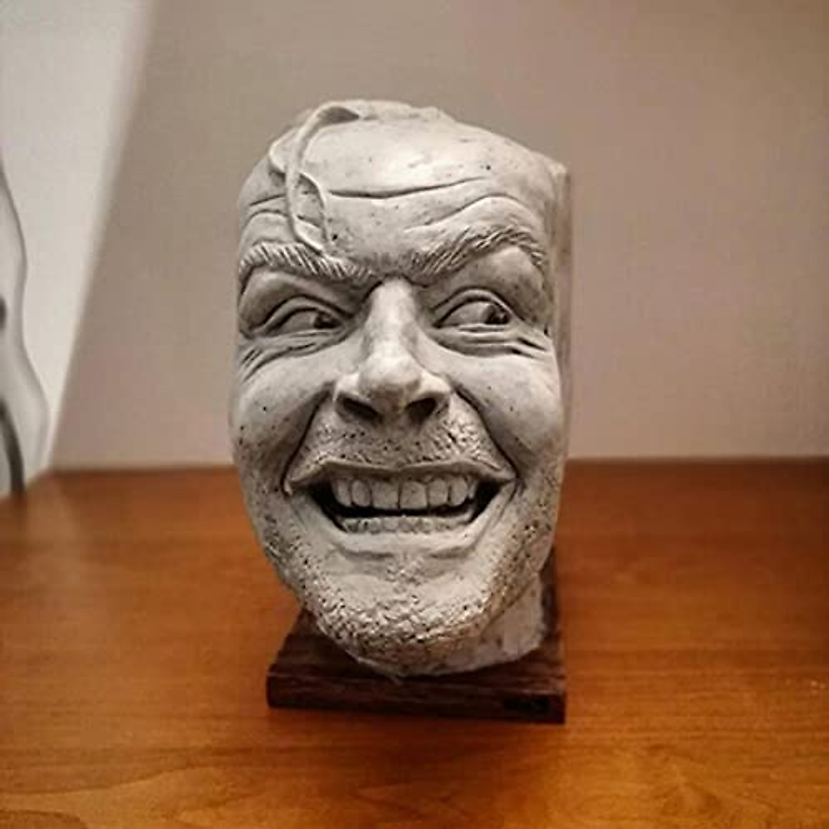 BNKK Jack Nicholson Sculpture Book Ends Library Sculpture Resin Bookend Desktop Ornament Book Shelf for Your Study,Living Room Ornament Decoration, White, (JJ04500851_whit1-6726-1800171201)