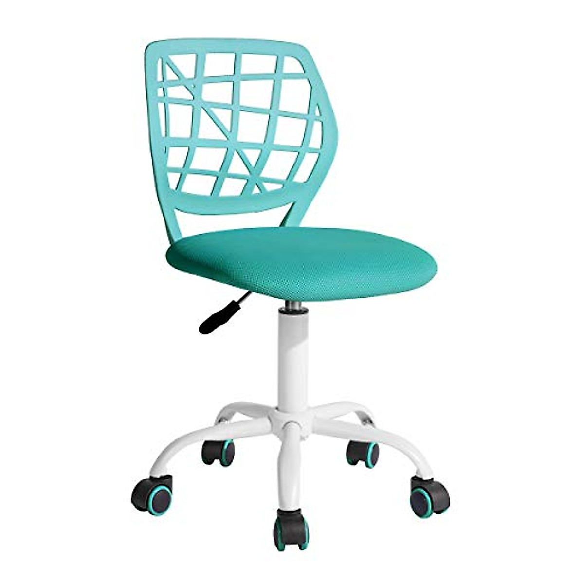 FurnitureR Teens Boys Girls Writing Task Chair Low Mid PP Mesh Back Fabric Seat,Home Children Study Chair (Turquoise, 1pc)