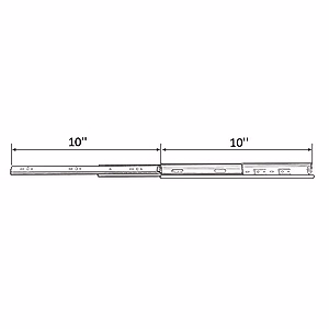Zengest Full Extension Less Noise Ball Bearing Drawer Slides, 10 Inches, 1-Pair
