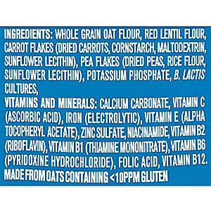 Gerber 2nd Foods Power Blend Cereal For Baby, Probiotic, Oatmeal, Lentil, Carrots & Peas, With Whole Grains & Plant Protein, 8 OZ Canister (Pack of 3)