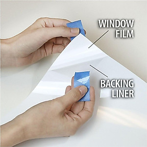 Amposei White Frosted Window Privacy Film Non-Adhevise Glass Film Removable Sliding Door Window Sticker Static Cling Sun Blocking Privacy Covering for Bathroom Kitchen Office (17.7x78.7 inch)