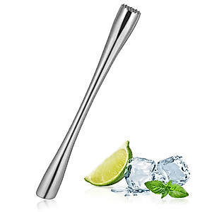 Cabilock Cocktail Muddler Kitchen Masher Tool Margarita Muddler Stainless Steel Cocktail Muddler Stainless Steel T Tool Stainless Steel Whisk Stainless Steel Muddler Drinks Extended Section