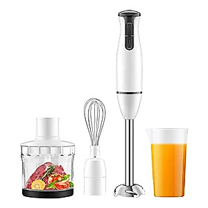 MXJCC Hand Blender, Blender Handheld with Stainless Steel Blade, Milk Frother for Smoothie, Baby Food, Sauces,Puree, Soup (Color : White)
