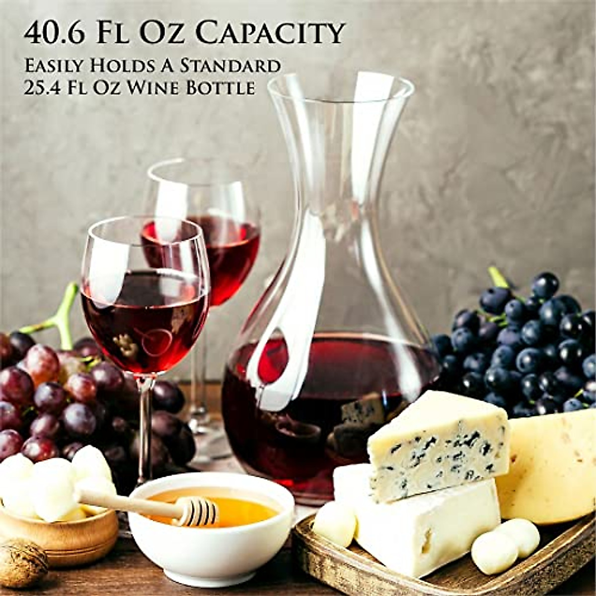 Culinaire Crystal Glass Wine Decanter White and Red Wine Decanter Artisan Wine Decanter Wine Aerator or Carafe Wine Gifts for Wine Lovers 1200ml