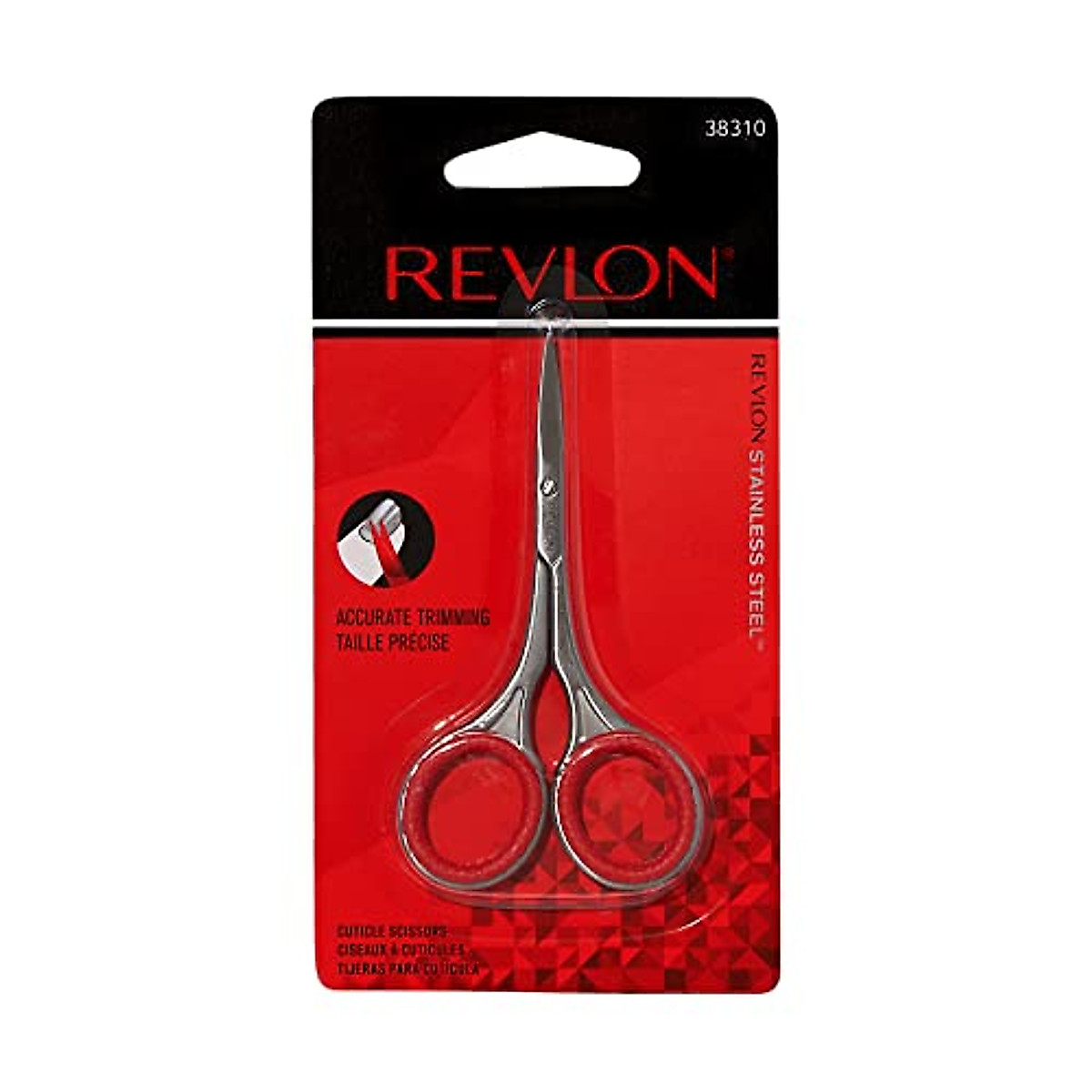 Cuticle Scissors by Revlon, Curved Blade Cuticle Trimmer, Cuticle Nail Care, High Precision Blade, Easy Grip, Stainless Steel (Pack of 1)