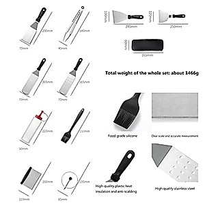 CYXI Grill Accessories, BBQ Tools Set, Grilling Tools Stainless Steel Grill Utensils,Portable Grilling Utensil Kit,for Travel, Picnics, RVs, Camping, BBQs, Parties (Size : 18pcs)