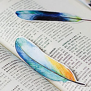 Feather Paper Bookmarks, 30 Pcs, Creative, Colorful, Reading Markers, Unique Gifts (White)