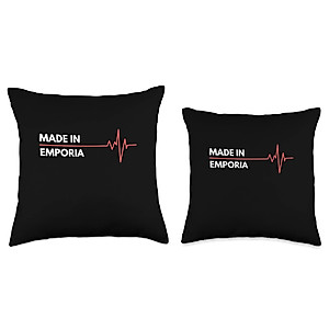 Made In Emporia Kansas Place Of Birth Hometown Throw Pillow