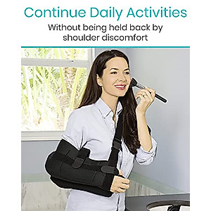 Vive Shoulder Abduction Sling - Immobilizer for Injury Support - Pain Relief Arm Pillow for Rotator Cuff, Sublexion, Surgery, Dislocated, Broken Arm - Brace Includes Pocket Strap, Stress Ball, Wedge